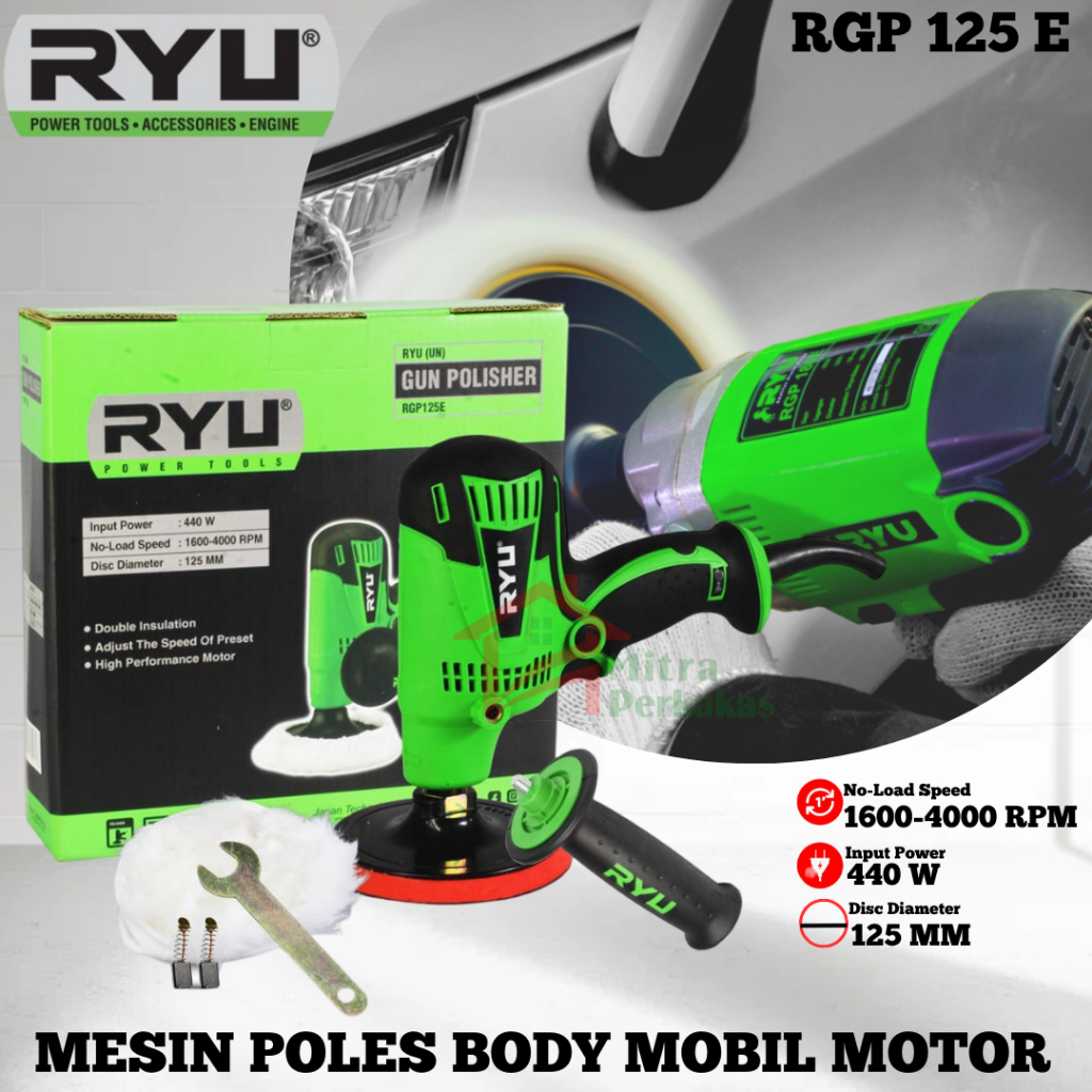 Jual Mesin Poles Mobil Motor Polisher 5 Inch RGP 125 E Alat Poles Body Kendaraan Polisher Gun ...