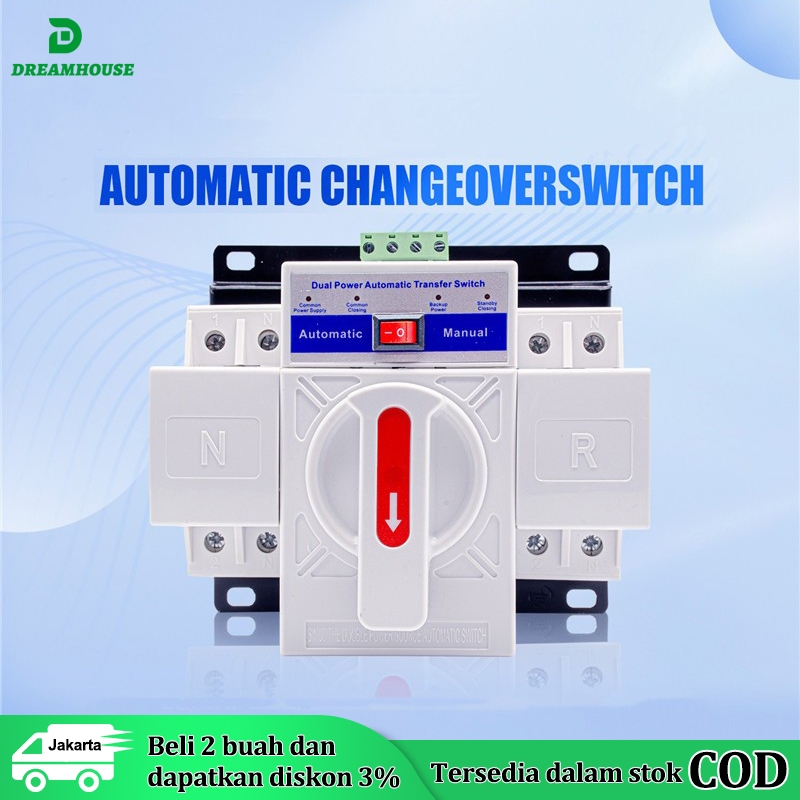 Jual 2P63A Automatic Transfer api Switch kekuasaan ganda ATS 63A 2P ...