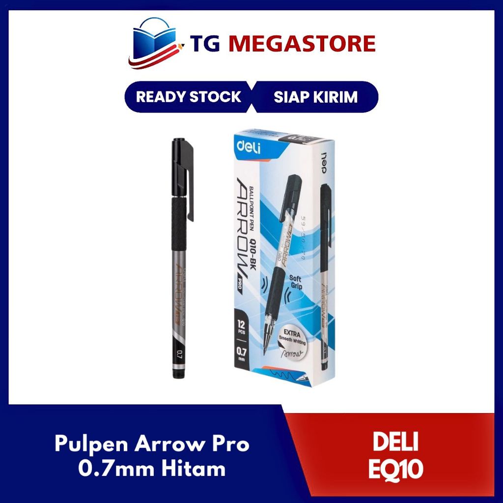 Jual Pulpen Deli Arrow Pro 0.7mm Hitam - EQ10-BK | Shopee Indonesia