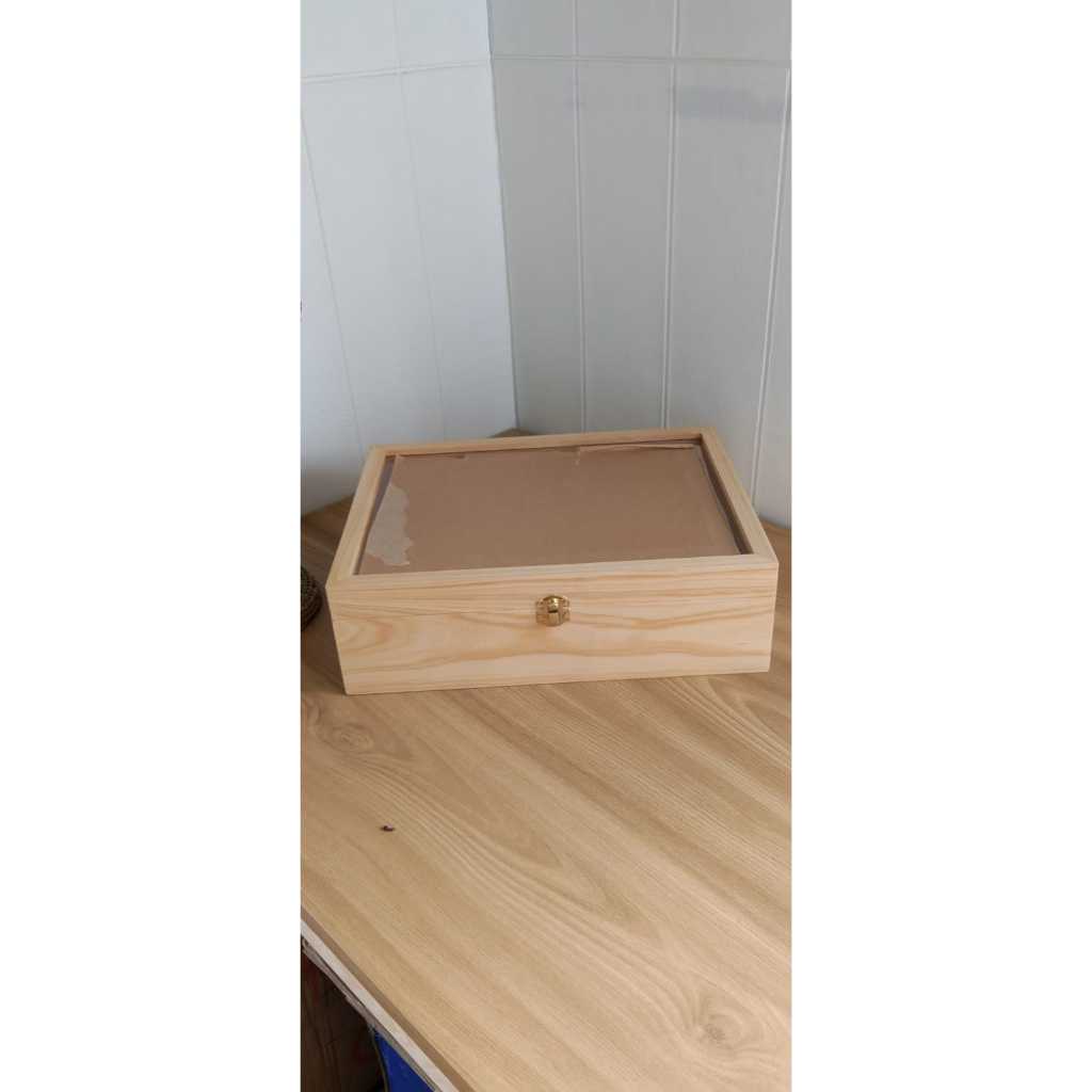 Jual Custom Box Kayu ukuran 17x15x9cm finishing clear+ akrilik | Shopee ...