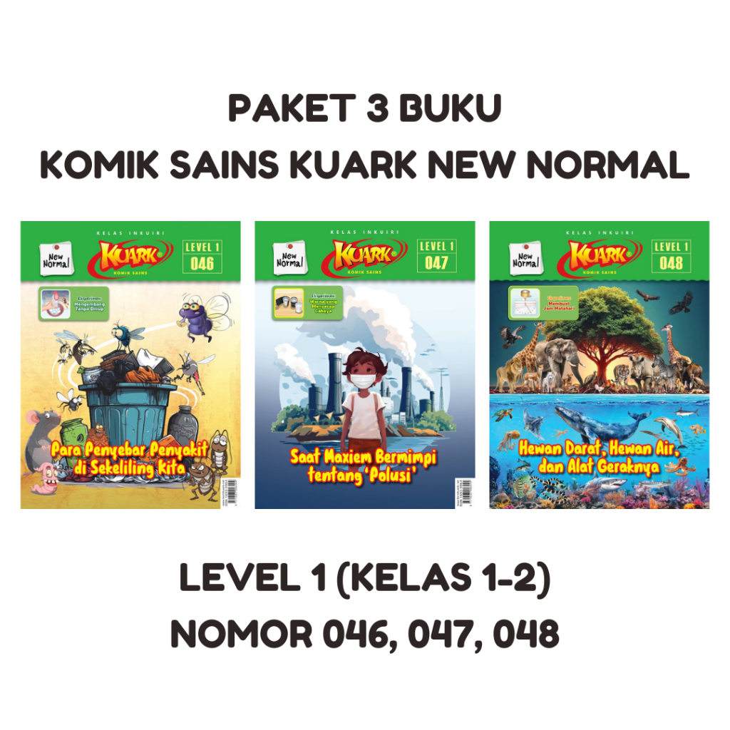 Jual KUARK - Paket 3 Buku Nomor 046 sd. 048 New Normal semua level - Materi OSK 2025 Bagian 3 ...