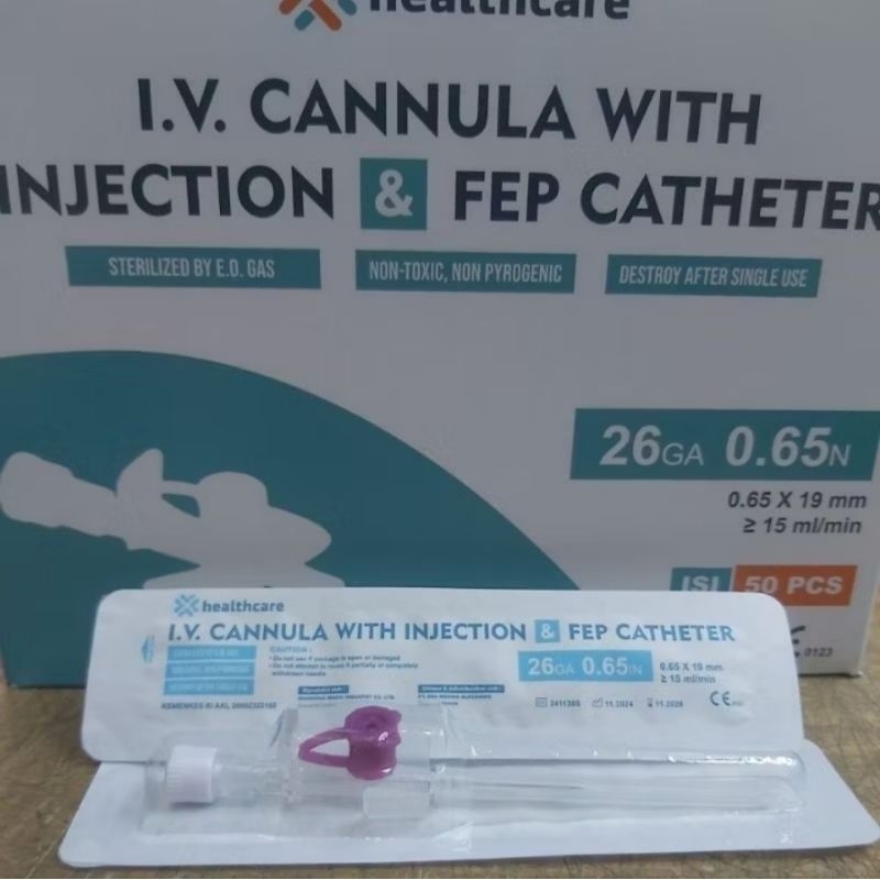 Jual healthcare iv cannula no 26 / abocath wing ukuran 26G 1pcs ...