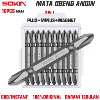 Jual SOKIN 10pcs Mata Obeng Angin Plus+Minus PH2X65mm Mata Bor ...