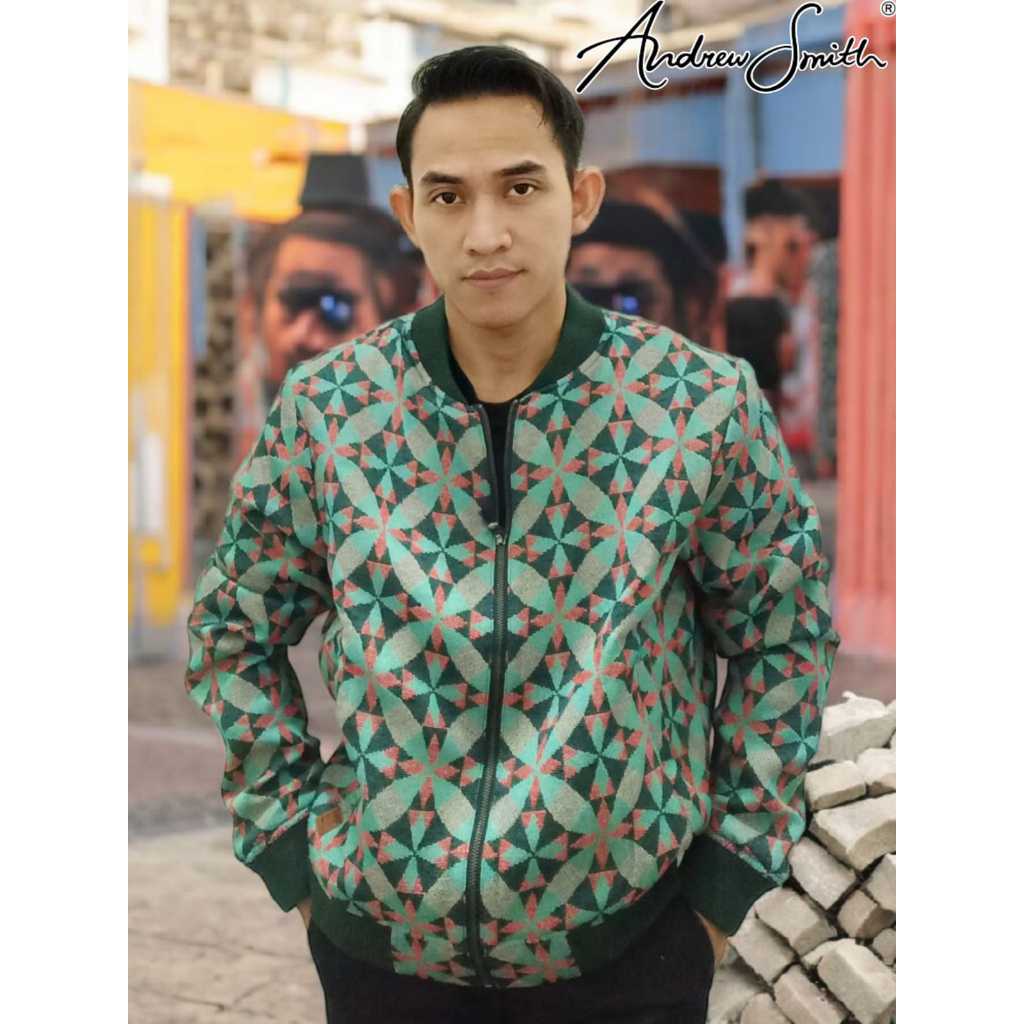 Jual Jaket Batik Premium ANDREW SMITH Hijau | Shopee Indonesia