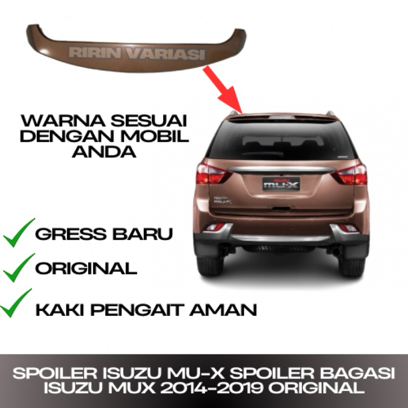 Jual Spoiler Isuzu MU-X Spoiler Bagasi wIsuzu MUX 2014-2019 Original | Shopee Indonesia