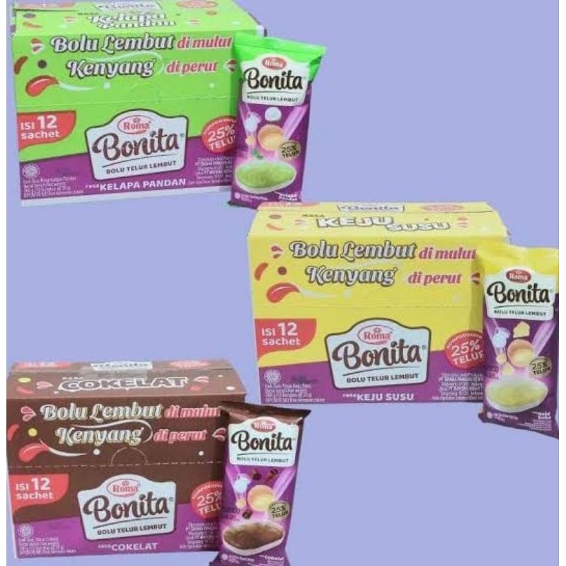 Jual Roma BONITA Bolu Telur All Series 360gr [12 pcs/box] | Shopee ...