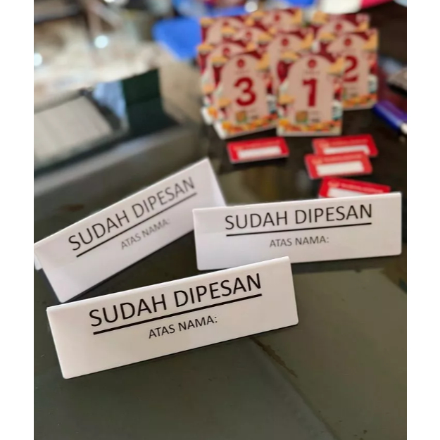 Jual Papan Meja Tanda RESERVE Papan Meja Reserved Akrilik Reserve ...