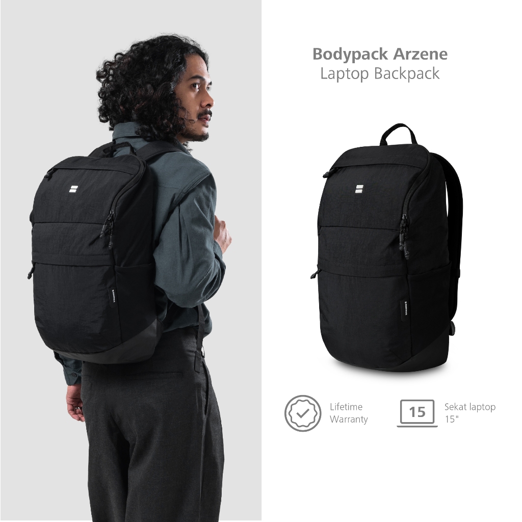 Jual Bodypack Arzene Laptop Backpack 15 Inch Tas Ransel Kerja Kuliah ...