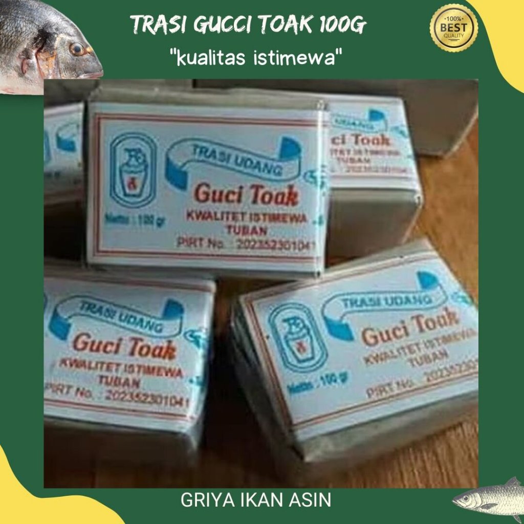 Jual Trasi udang gucci toak asli tuban 100 gram / terasi udang / trasi ...