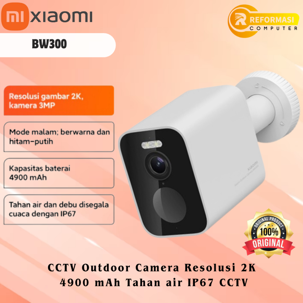 Jual XIAOMI CCTV Xiaomi Outdoor Camera BW300 | Resolusi 2K | 4900 mAh ...