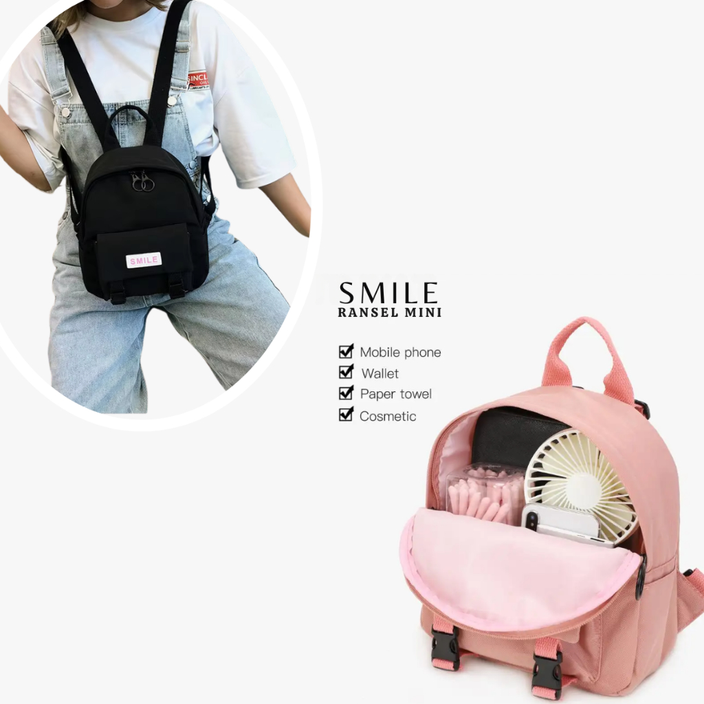 Jual Tas Ransel Mini Wanita Smile - RANSEL MINI WANITA STYLISH SMILE ...