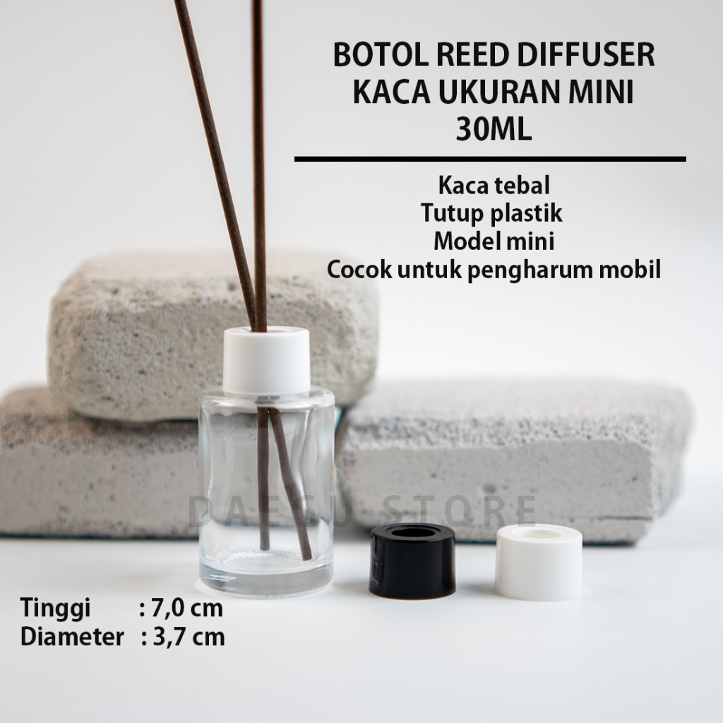 Jual Botol Reed Diffuser 30ml Kaca Tebal - Model Bulat Tinggi - Tutup ...