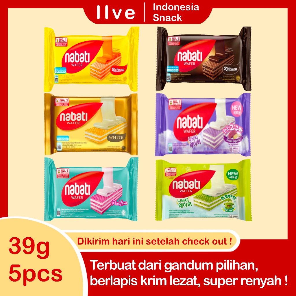 Jual [PROMO]Nabati 2000 Wafer Isi5 rasa keju/coklat/susu/goguma/pink ...