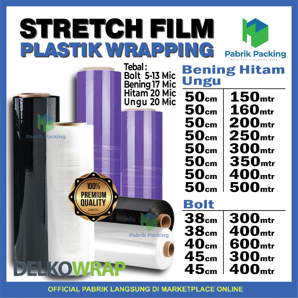 Jual PLASTIK WRAPPING BARANG STRETCH FILM PLASTIK WRAP PLASTIK ...