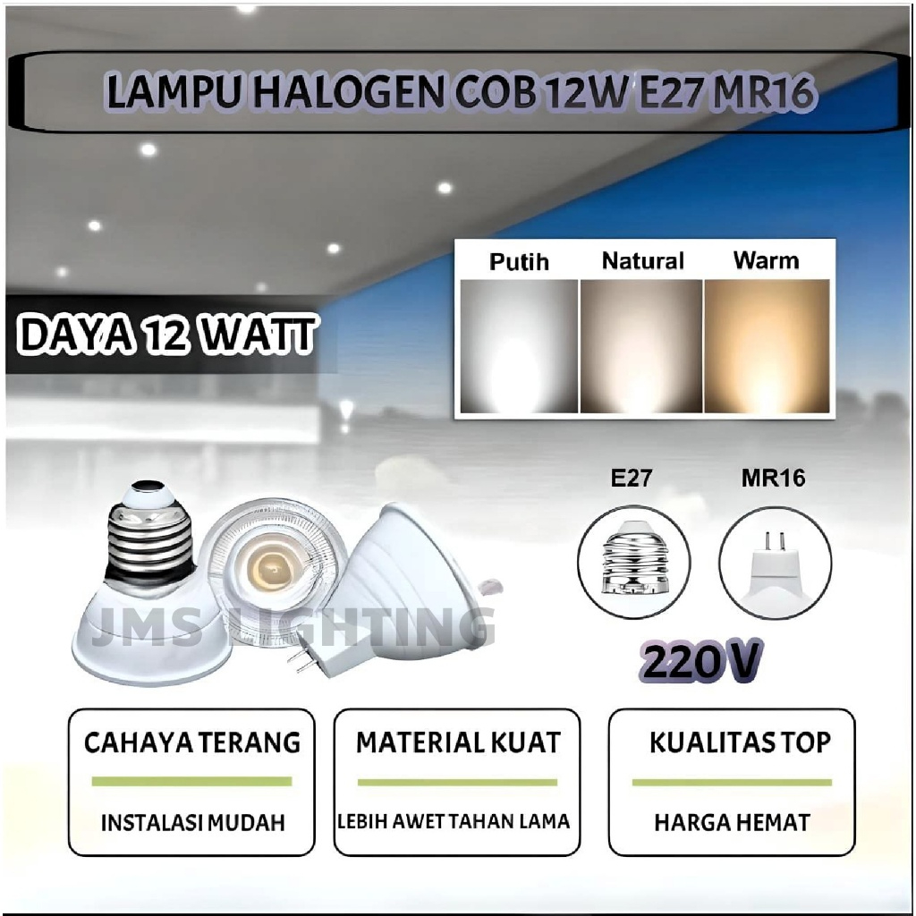 Jual Lampu Halogen LED COB 12w 12 Watt E27 MR16 6W 6 WATT RGB Bulb ...