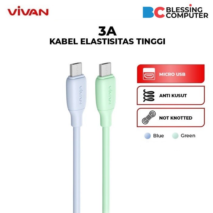 Jual KABEL USB A to Micro VIVAN VARAM100 1m - Green | Shopee Indonesia