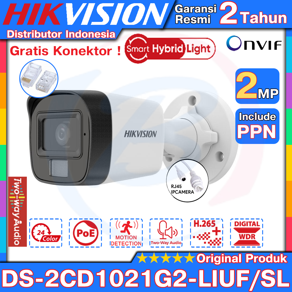 Jual Ipcam Hikvision DS-2CD1021G2-LIUF/SL Two Way Audio 2mp Outdoor Support Smart Dual Light ...