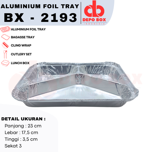 Jual Aluminium Foil Tray BX 2193 Sekat 3 - Wadah Loyang Makanan Alutray ...