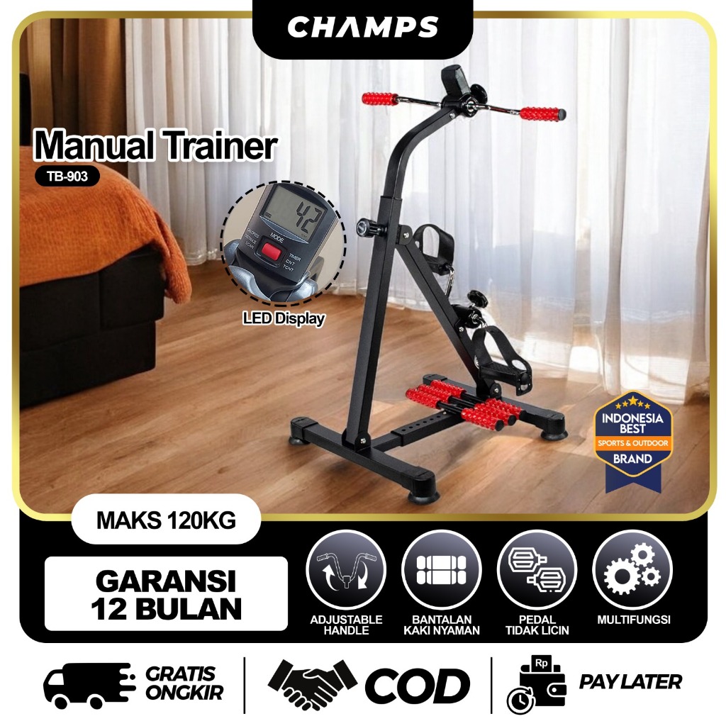 Jual CHAMPS Sepeda Statis Manual Trainer | Alat Terapi Kaki & Tangan ...