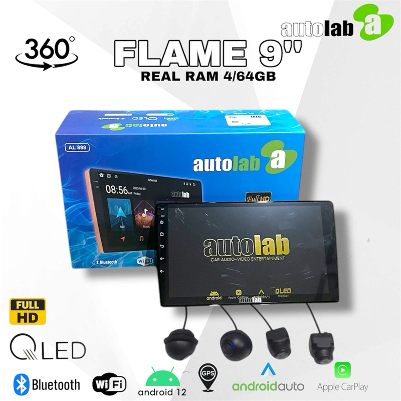 Jual HEAD UNIT ANDROID AUTOLAB FLAME 9 INCH RAM 4/64GB ANDROID AUTO CARPLAY SUPPORT CAMERA 360 ...