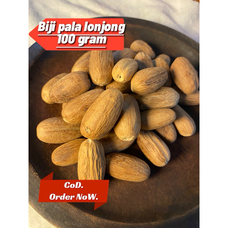 Jual Biji pala lonjong 100gr / biji pala lonjong utuh / rempah | Shopee ...