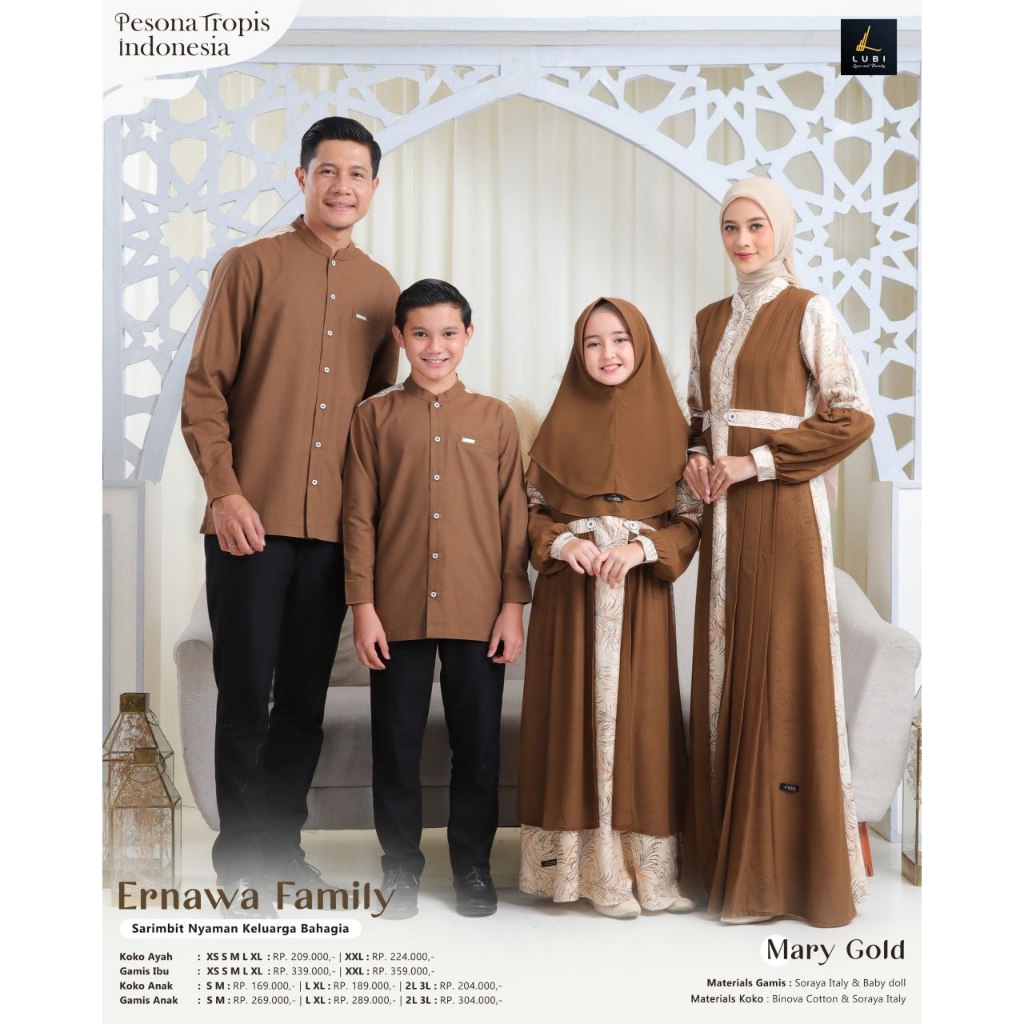 Jual SARIMBIT LUBI 2025 PREMIUM TERBARU ERNAWA FAMILY WARNA MARY GOLD ...