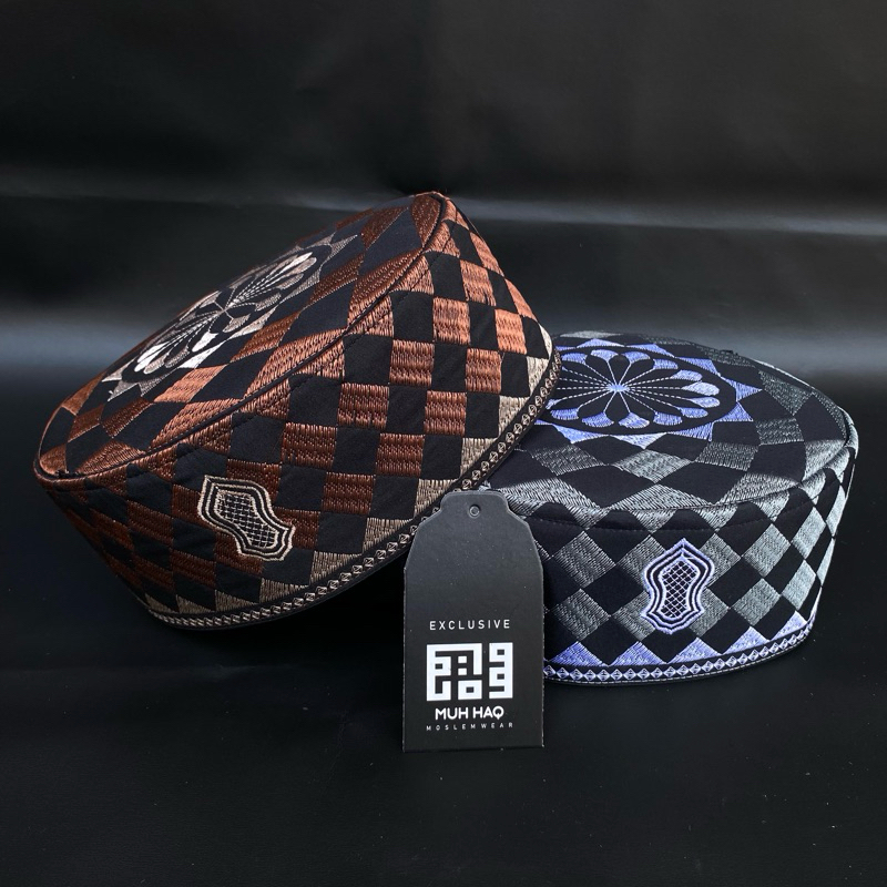 Jual PECI KOPIAH SONGKOK HITAM BORDIR OVAL | Shopee Indonesia