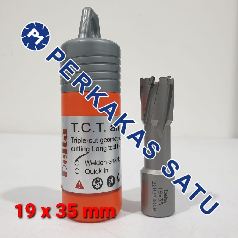 Jual MATA BOR JETBROACH 19MM X 35MM DELTA TCT ANNULAR CUTTER WELDON ...