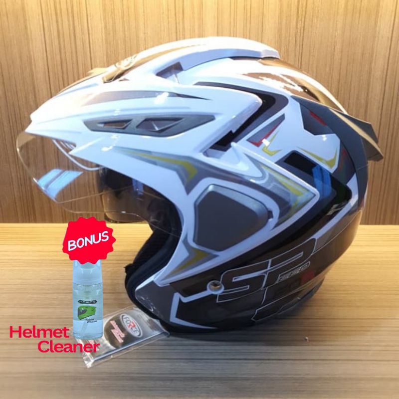Jual Helm Pria Dewasa SNI Original Half Face Double Visor Motif FORCE ...