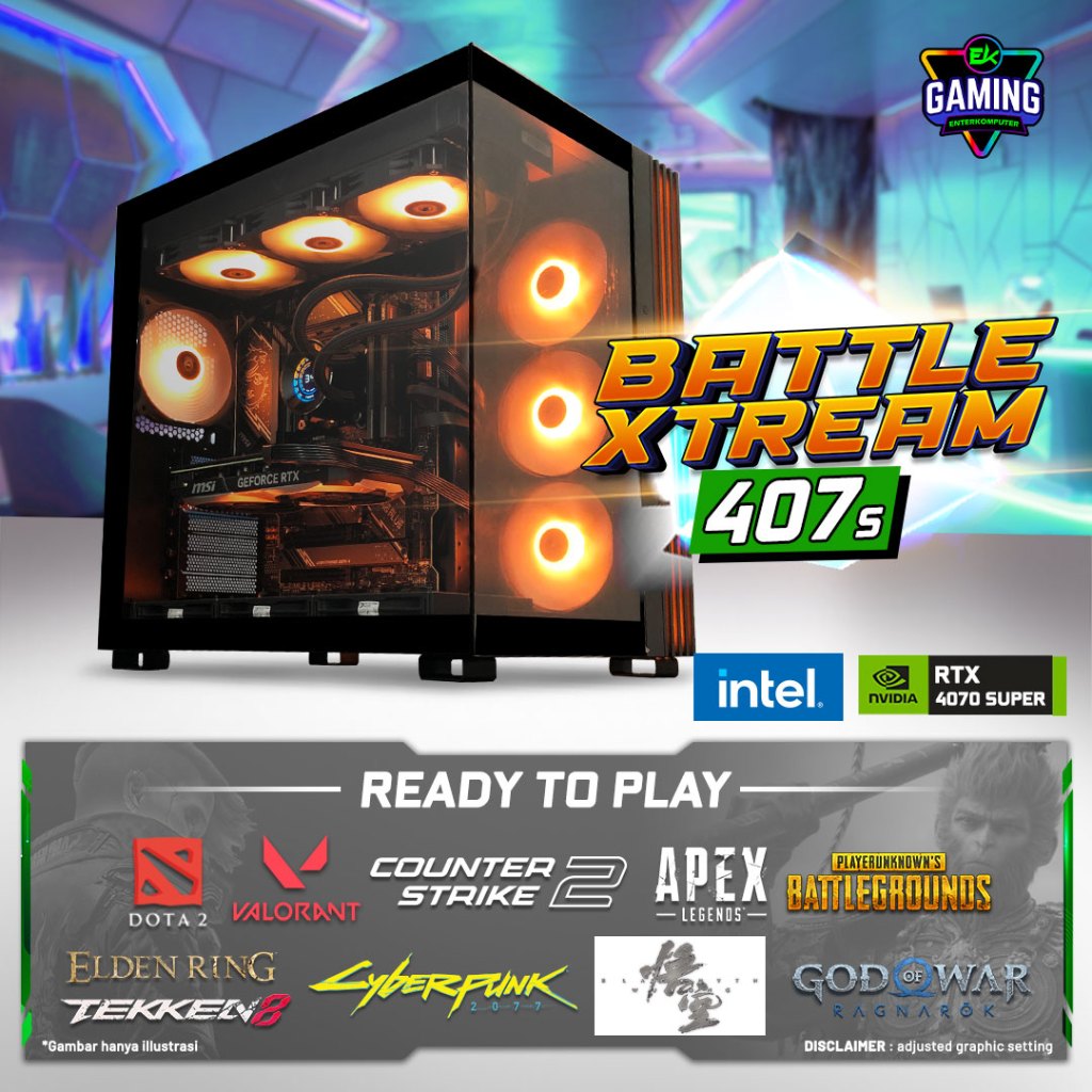 Jual PC Rakitan EK Gaming BattleXtream 407s - Core i7 RTX 4070 SUPER - Enter Komputer | Shopee ...