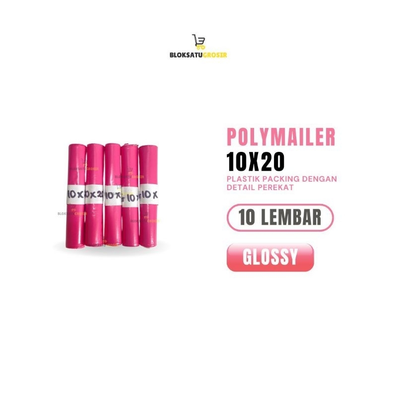 Jual Plastik Polymailer Pink Uk. 10x20 isi 10 lembar plastik packing ...
