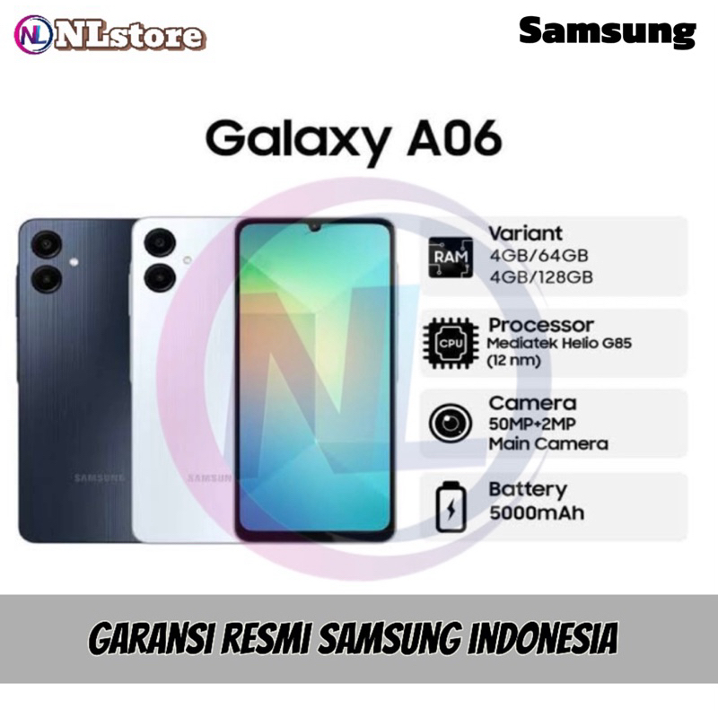 Jual samsung galaxy A06 4GB+4GB/64GB,4GB+4GB/128GB,6GB+6GB/128GB, garansi resmi | Shopee Indonesia