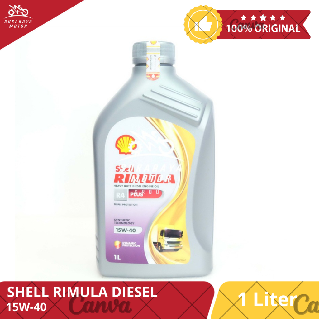 Jual OLI SHELL RIMULA R4 PLUS 15W-40 Oli Mobil Mesin Diesel 1 Liter ...