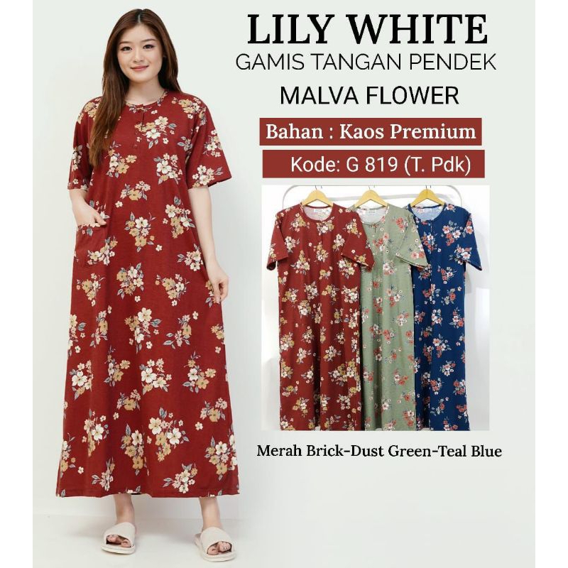 Jual LILY WHITE Daster Long Dewasa All Size G 819, G 822 | Shopee Indonesia