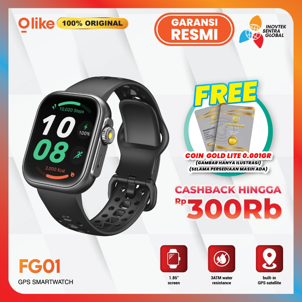 Jual Olike Smartwatch FG01 Sport Sync Strava + GPS | Bluetooth Call ...