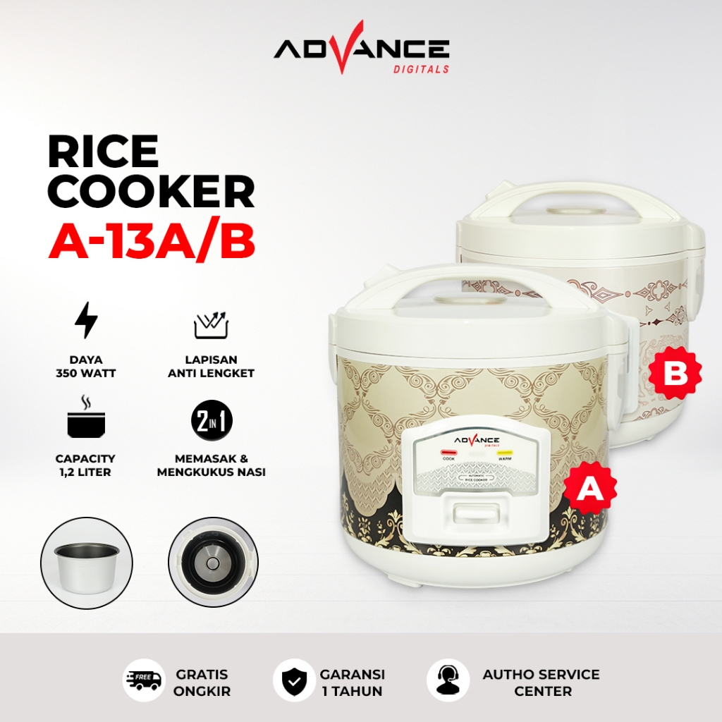 Jual Advance A13 Rice Cooker 1,2 Liter Alat Penanak Nasi dan Kukus 350 ...