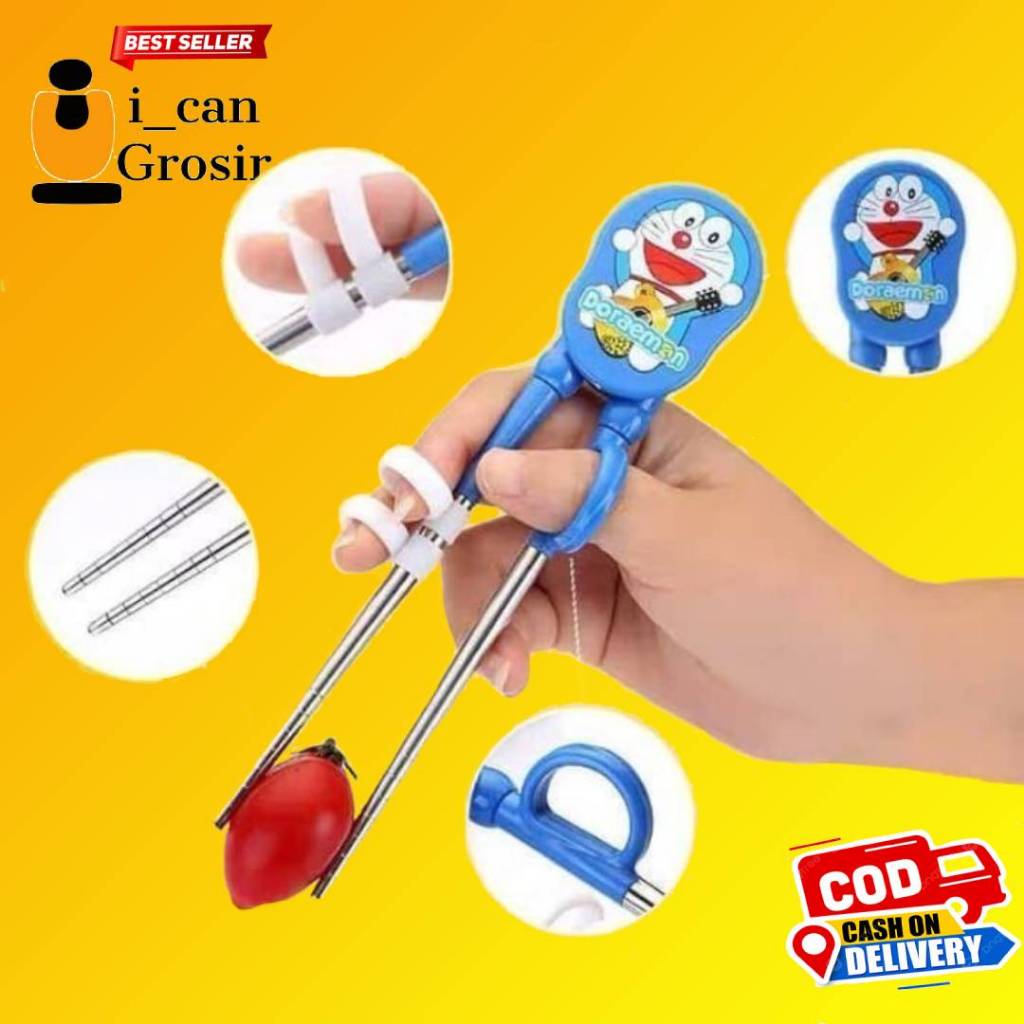 Jual Sumpit Anak Karakter Lucu/ Sumpit Anak Belajar Makan Model Kartun ...