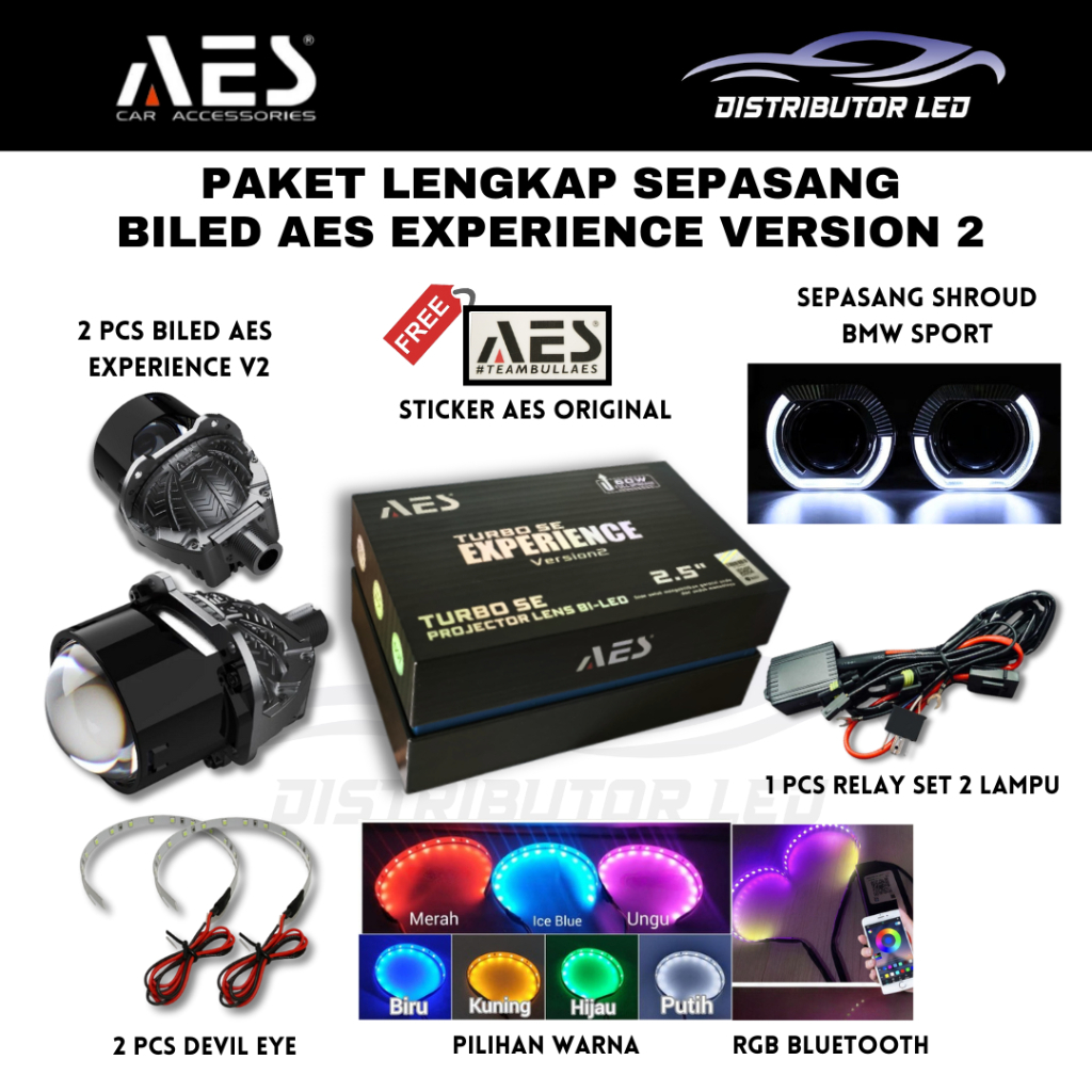 Jual Paket Lengkap Sepasang Biled AES Experience Turbo Se Upgrade V2 2. ...