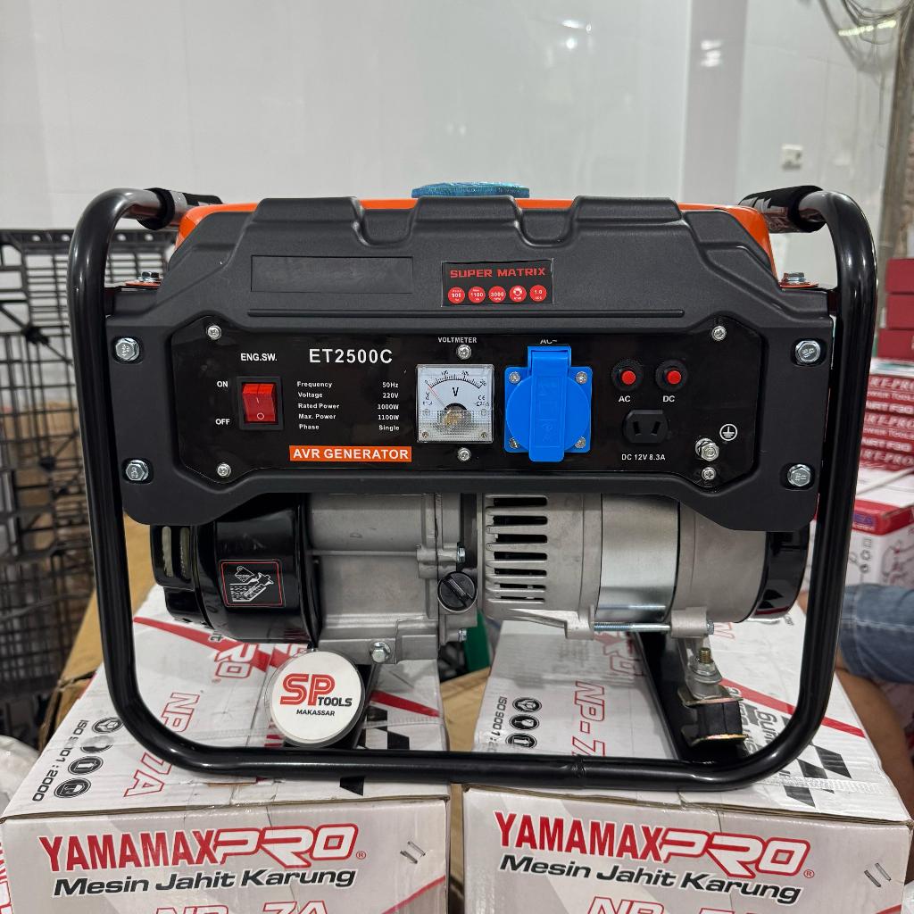 Jual MESIN GENSET GENERATOR LISTRIK BENSIN ET2500C 1100 WATT MATRIX | Shopee Indonesia