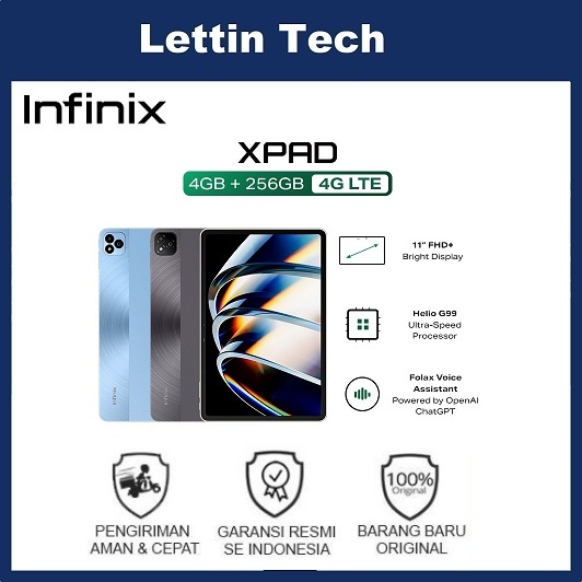 Jual Infinix XPad 4/256GB 4G LTE Mediatek Helio G99 11" 90Hz FHD+ 7000 ...