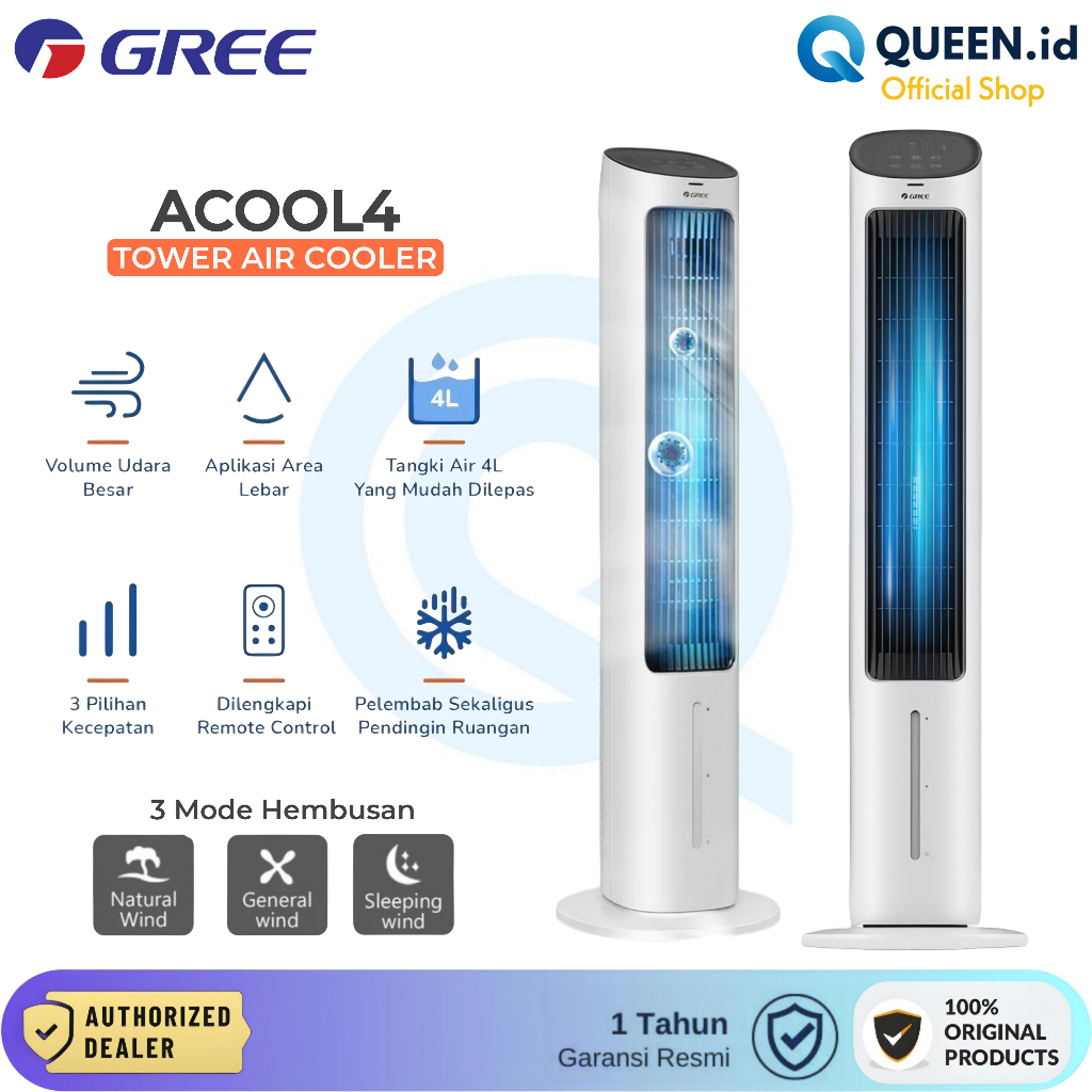 Jual GREE ACOOL 4 Tower Fan Air Cooler Kipas Angin Penyejuk Udara 50W ...
