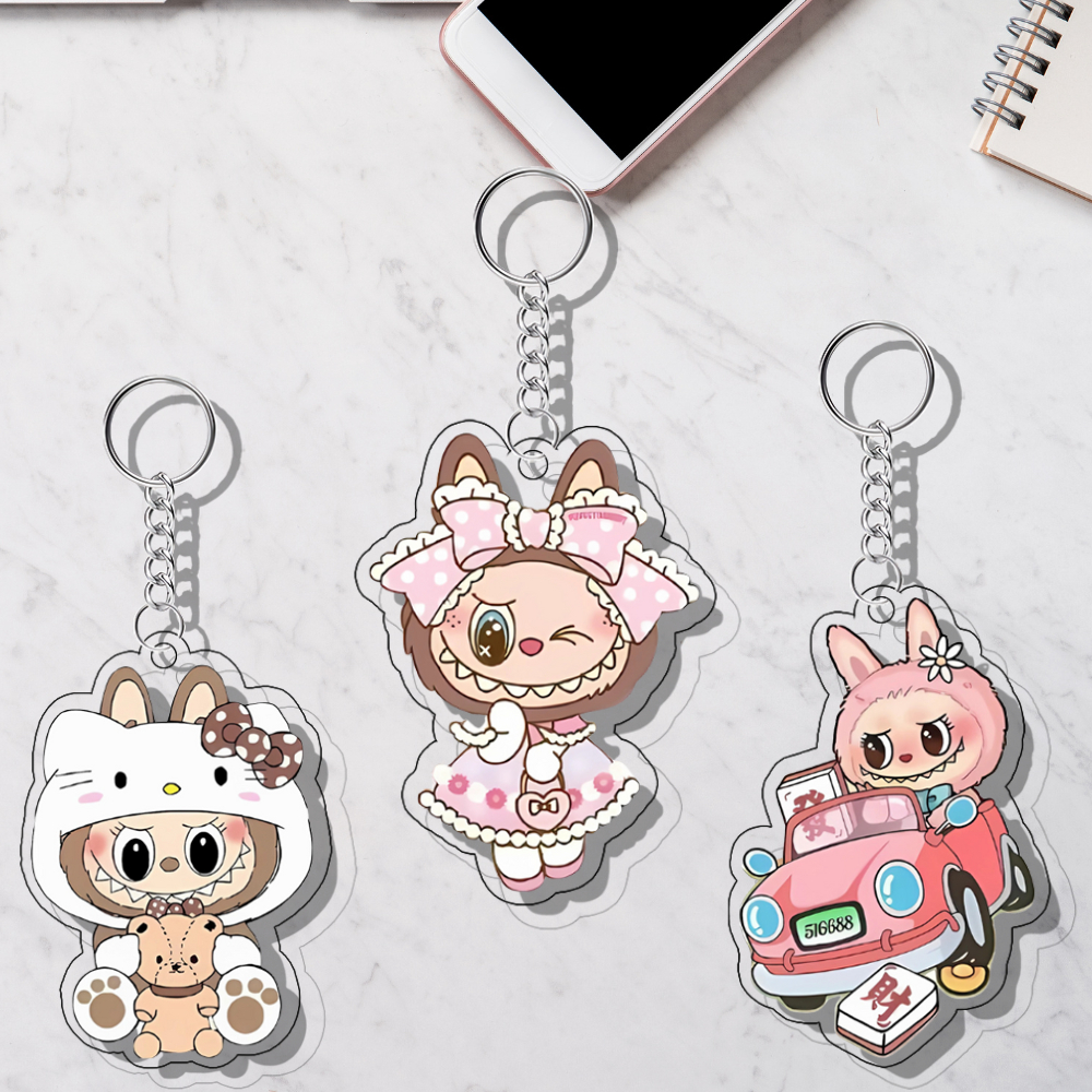 Jual LABUBU Keychain | Gantungan Kunci LABUBU UV Printed 2 Sisi on 3MM ...