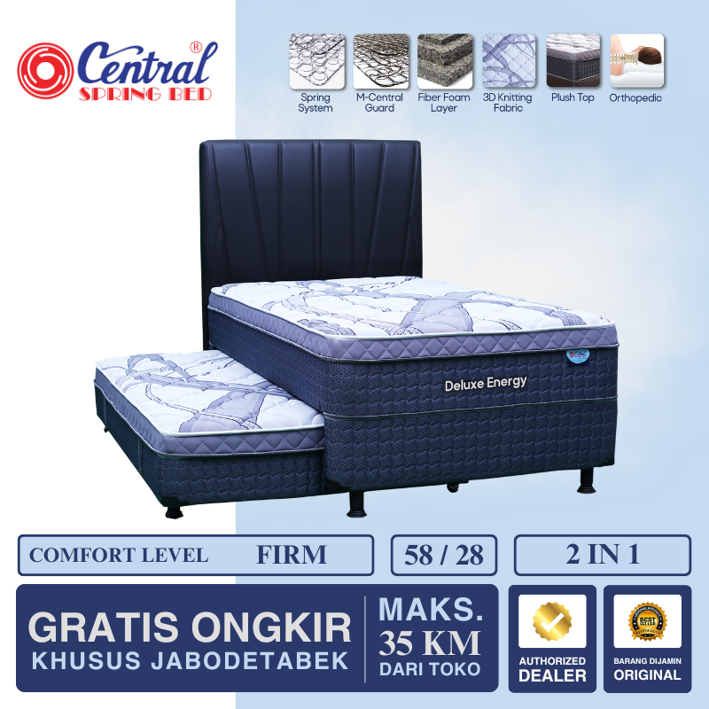 Jual Kasur Springbed 2in1 2 in 1 Central Deluxe Energy Plushtop Light Orthopedic | Kasur Anak ...