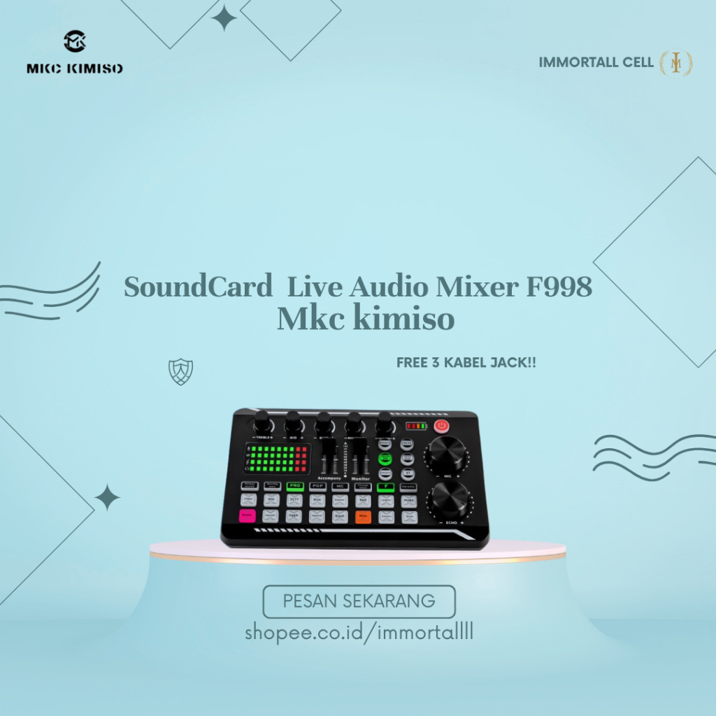 Jual Soundcard F998 Live Audio Mixer Broadcast Recording Karaoke-Sound Card F998, IMMORTALL CELL ...