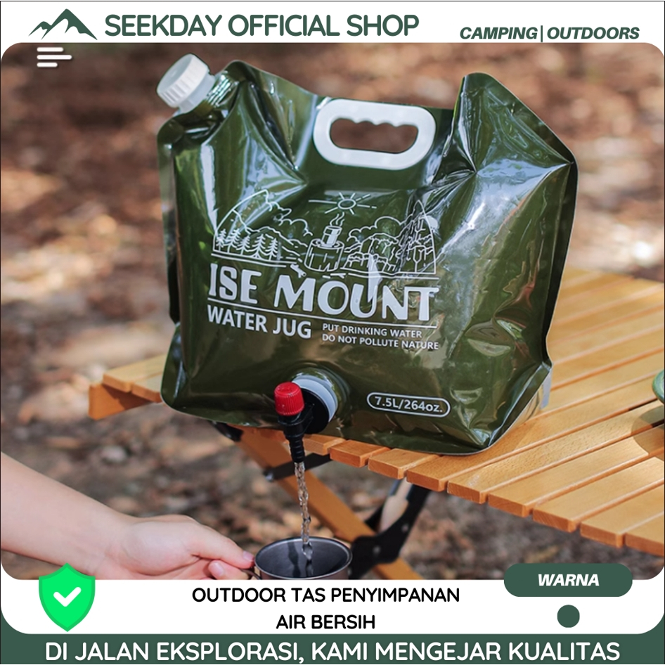 Jual Seekday Tas Wadah Air Lipat Premium BPA Free Water bag 7.5L ...