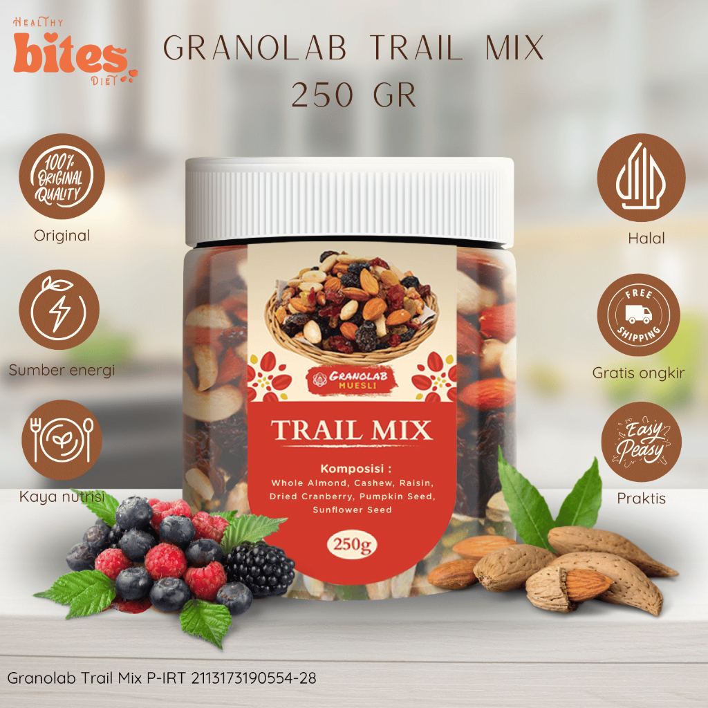 Jual Trail Mix Original Granolab 250 Gram – Snack Sehat Premium ...