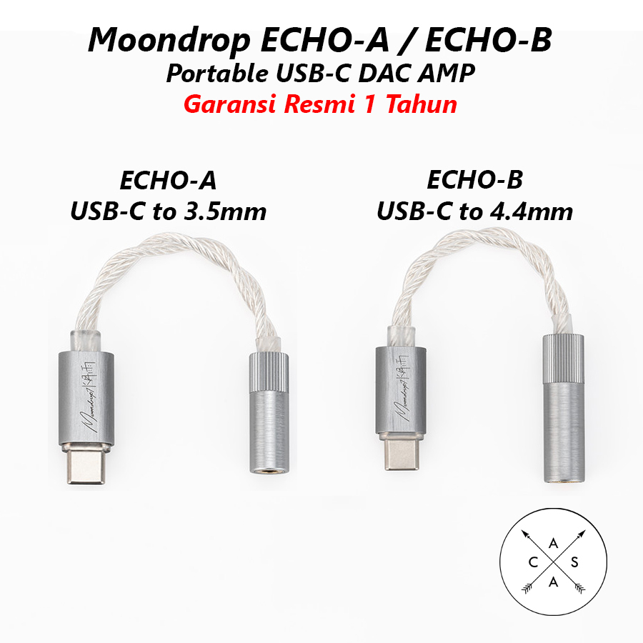 Jual Moondrop ECHO-A 3.5mm to USB-C / ECHO-B 4.4mm to USB-C DAC AMP Headphone Jack Adaptor ...