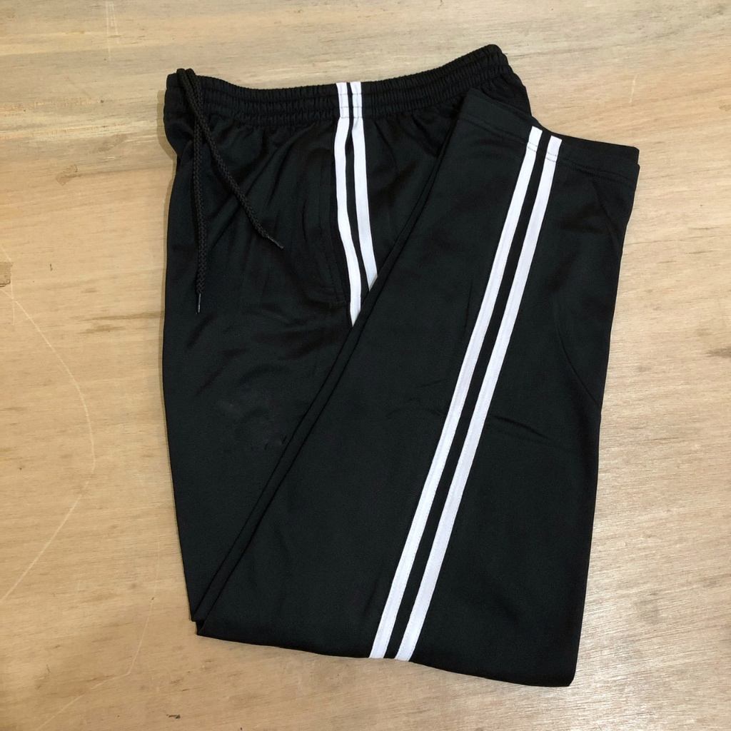 Jual Training Olahraga / Celana Training Panjang Polos Hitam 2 Strip ...