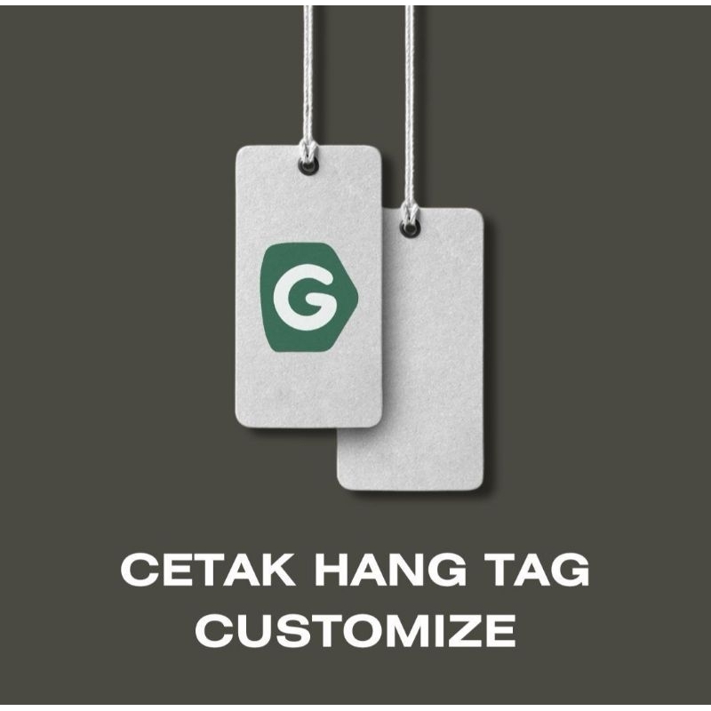 Jual (FREE DESIGN) Hangtag Customize Tebal | 50 Pcs | 7x4cm | Label ...