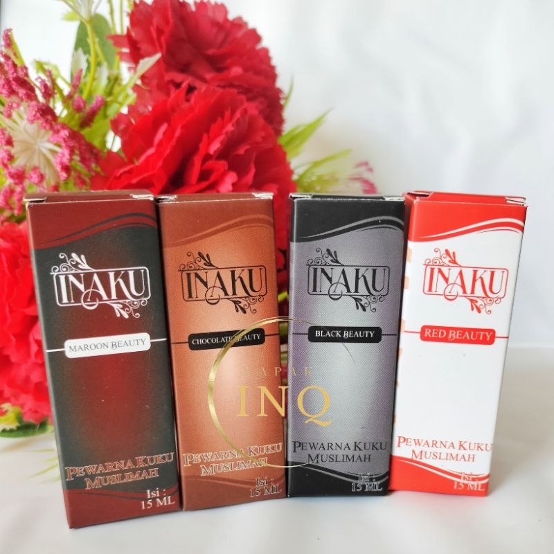Jual Kuteks INAKU ASLI Warna Maron Merah Hitam Cokelat Henna Halal Sah ...